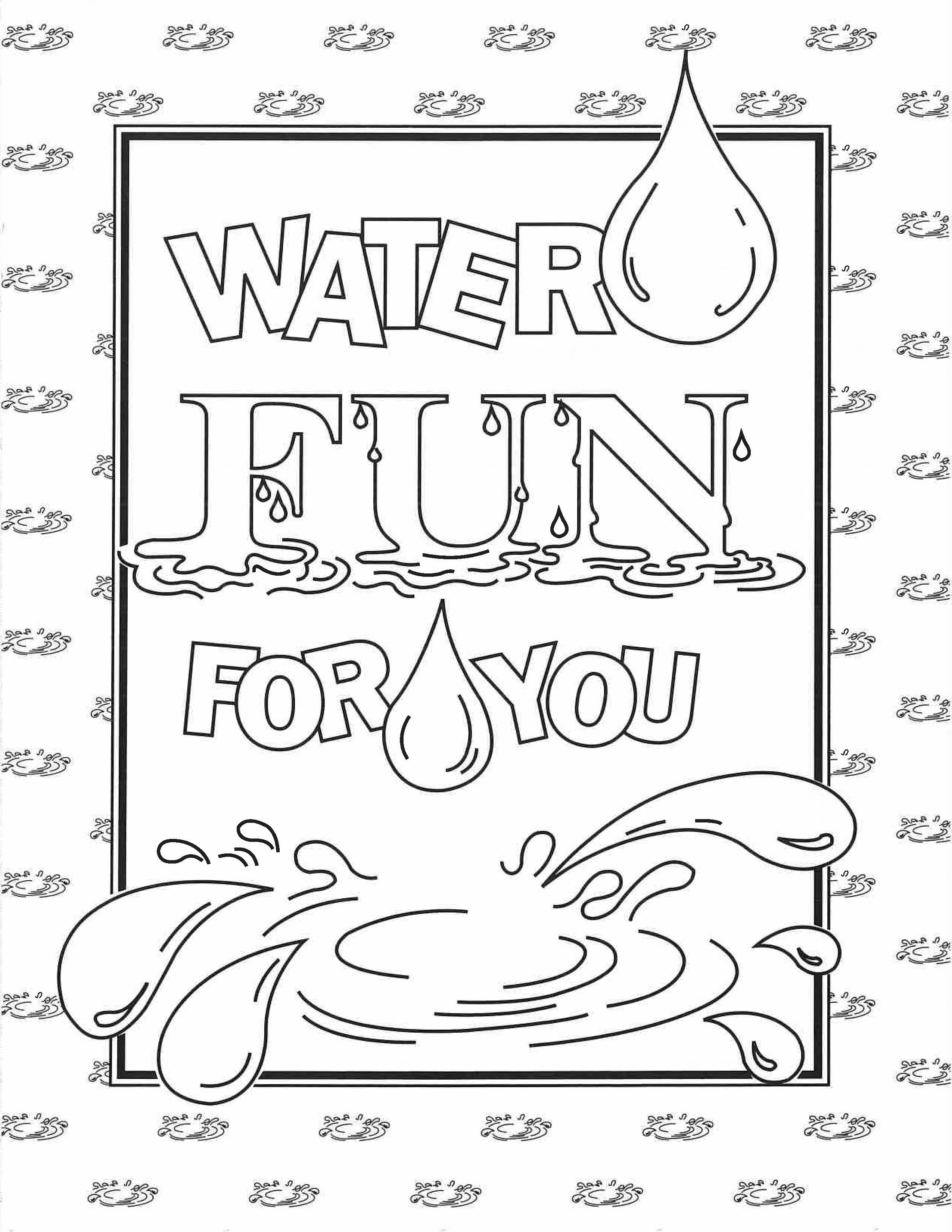 water fun coloring pages